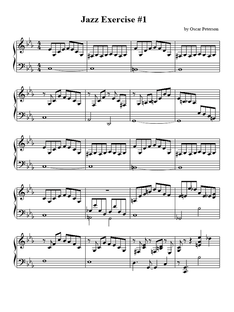 Oscar Peterson Jazz Exercises (Sheet Music - Piano) | PDF
