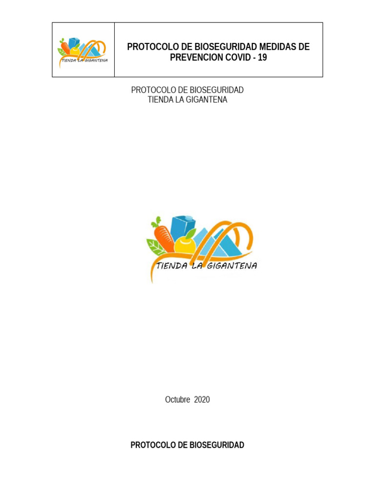Protocolo Bio La gigantena | PDF | Lavado de manos | Higiene