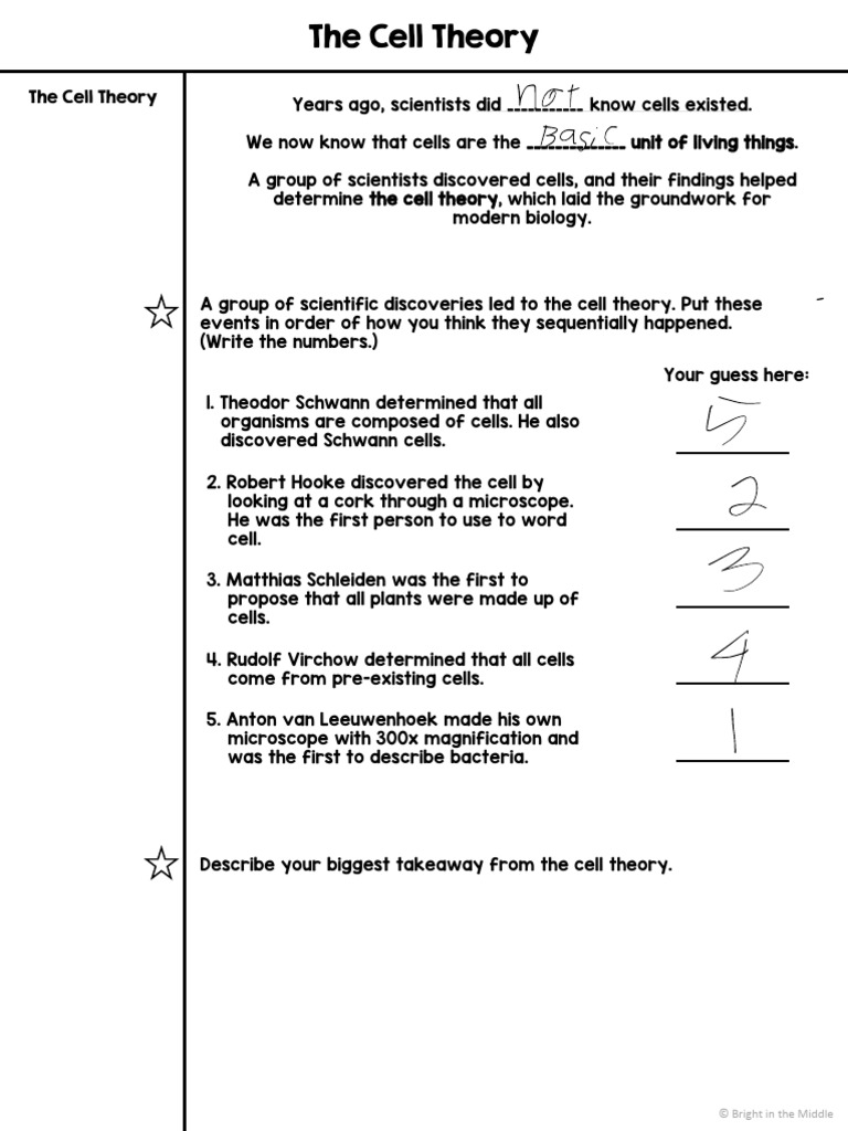 Cell Theory Notes | PDF | Biology | Life Sciences
