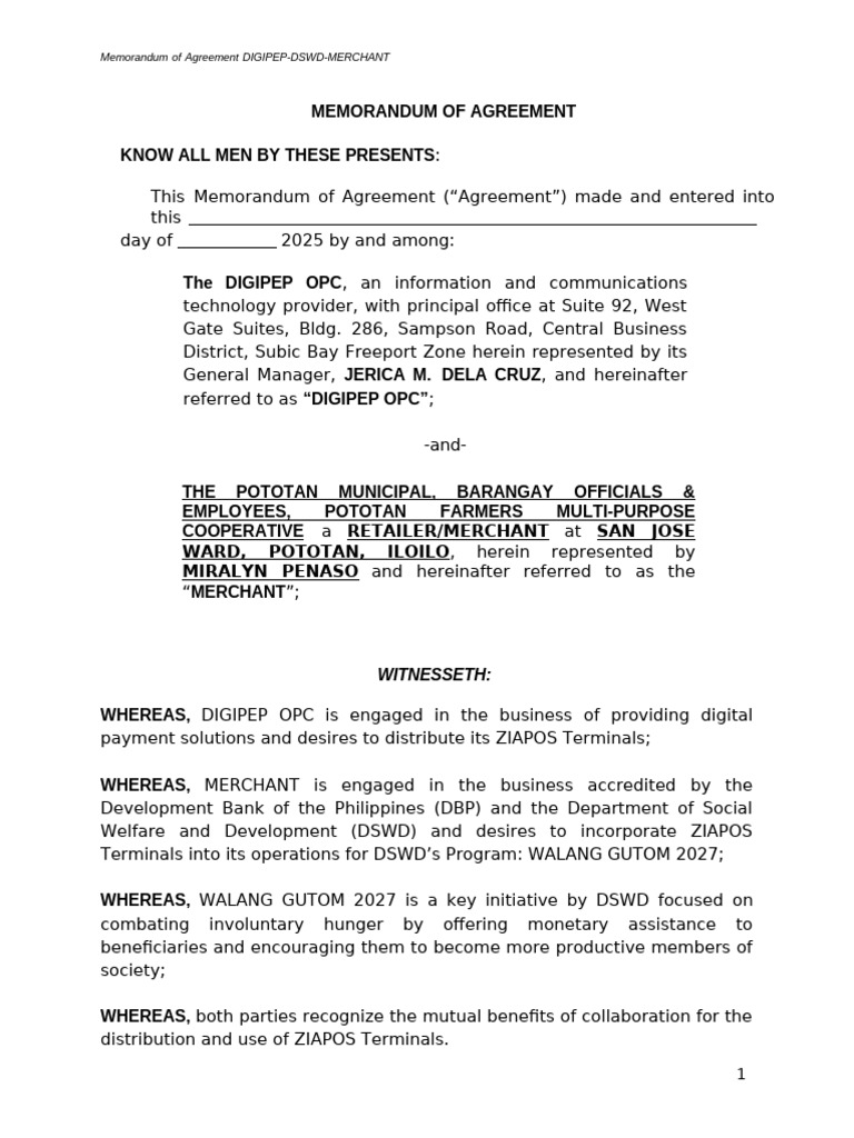 Digipep Moa Pos Terminal Merchant Rev9 071724 Pototan 2 | PDF | Breach ...