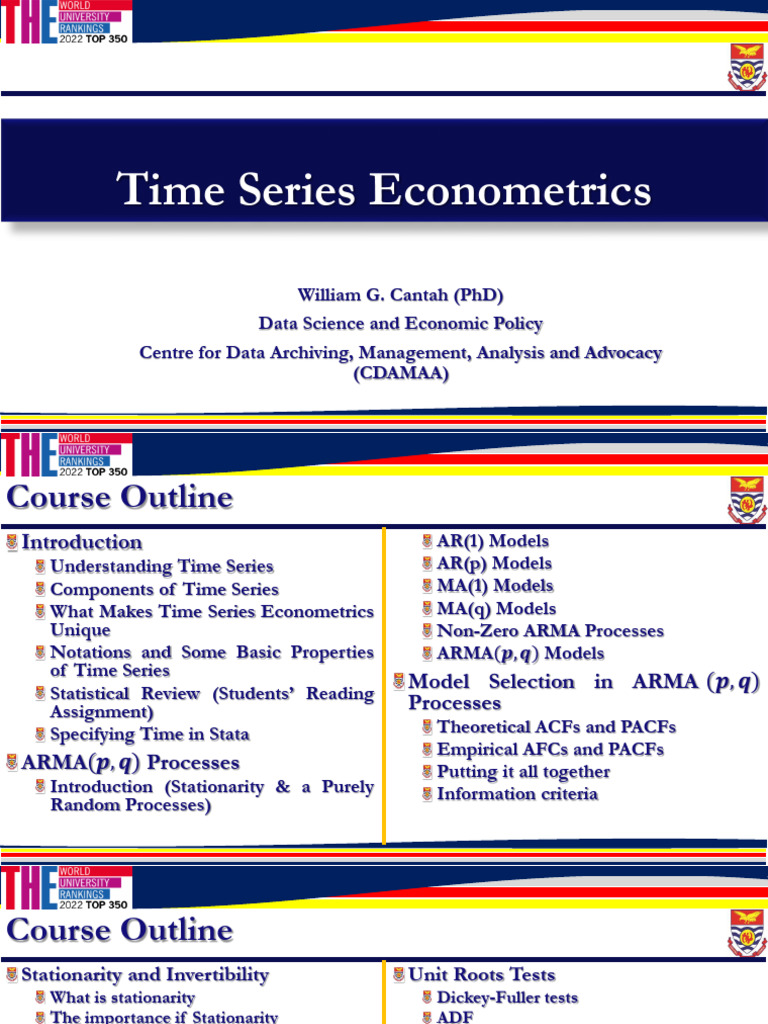 Lecture Notes TS Econometrics | PDF | Stationary Process | Ordinary ...