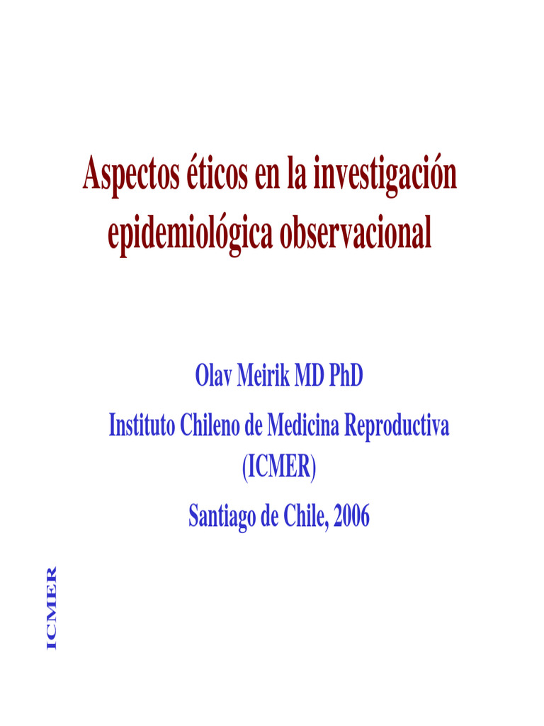 Aspectos Eticos Investigac Epidem Observac | PDF | Estudio de cohorte ...