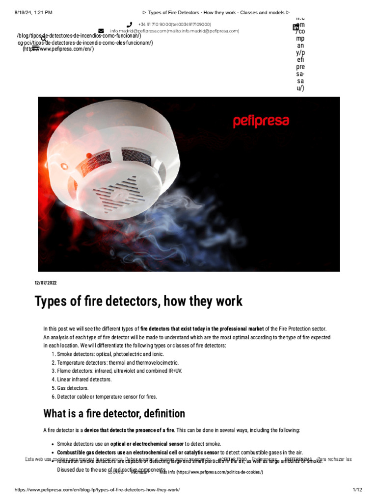 Types of Fire Detectors Explained | PDF | Infrared | Sensor