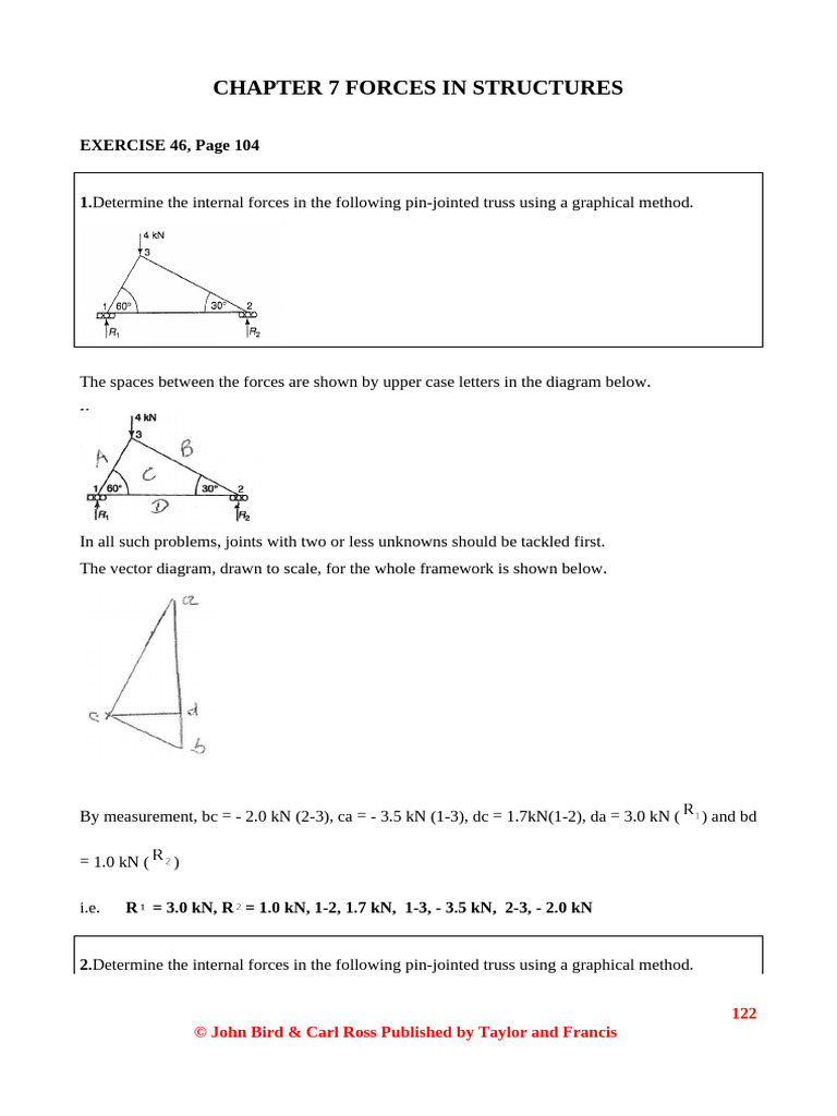 MEP 4th Ed 2019 Worked Sols Chap 07 | PDF | Truss | Geometry
