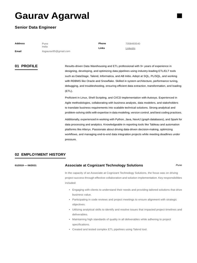 Gaurav Agarwal - Senior Data Engineer Revised | PDF | Information ...
