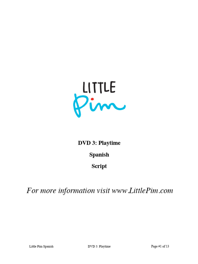 Spanish For Kids Script 3 | PDF