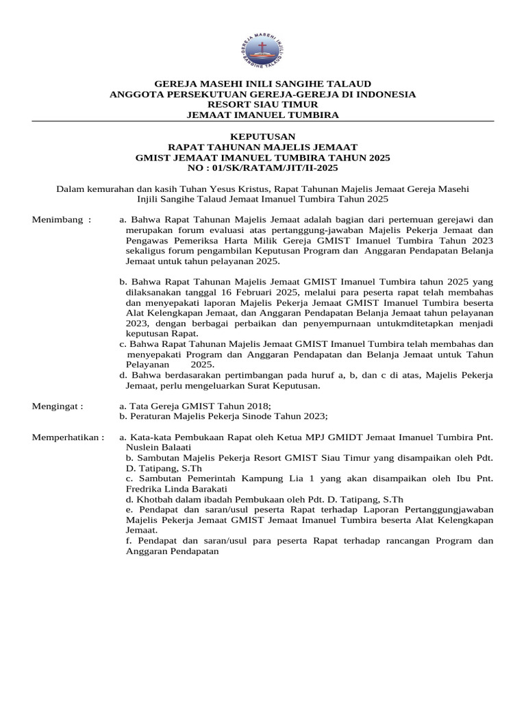 Contoh KONSIDERAN RATAM 2025 | PDF