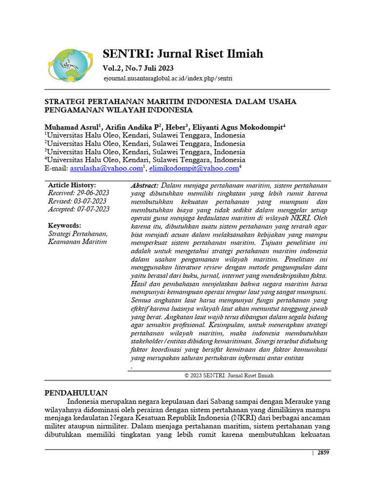 Strategi Pertahanan Maritim Indonesia | PDF