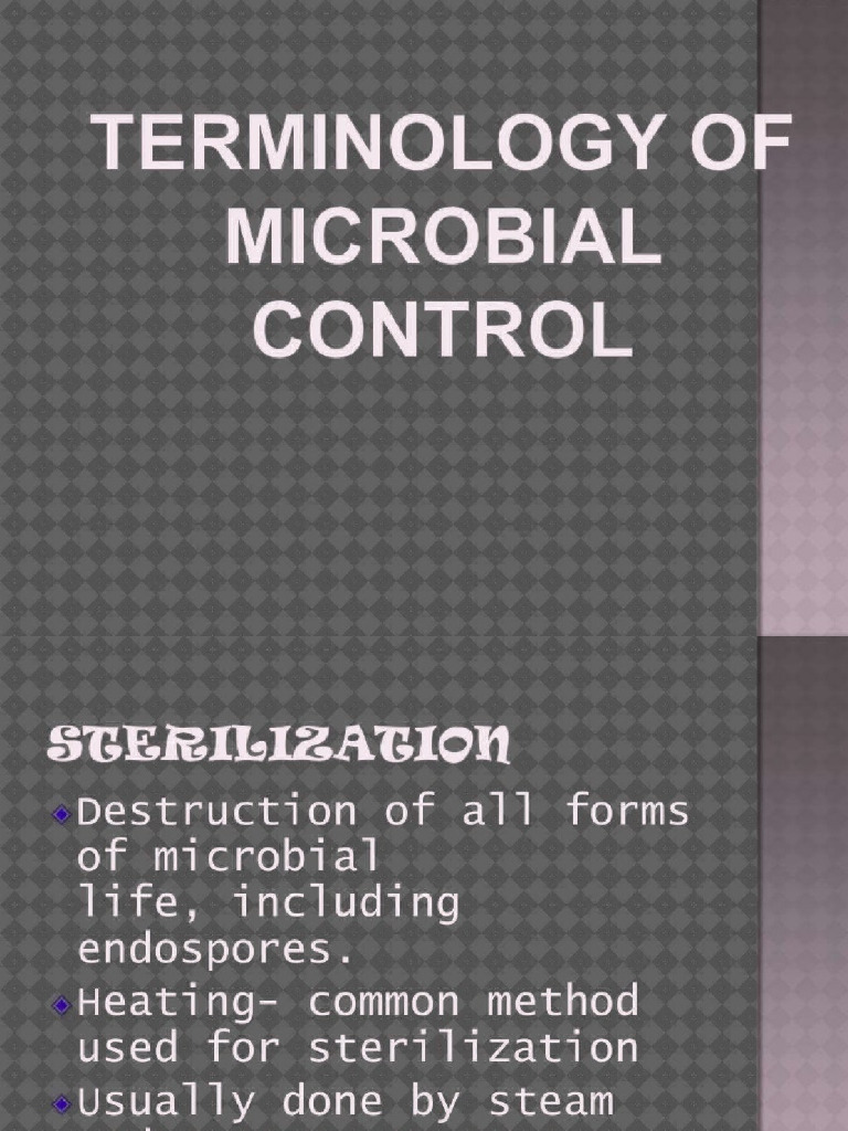 Microbial Control Terminology | PDF