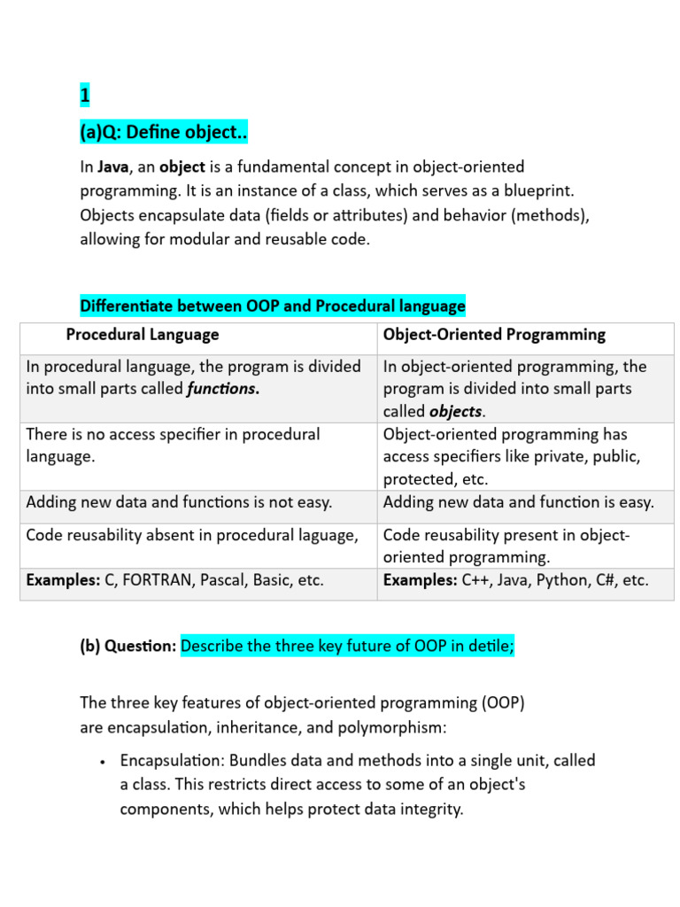 Java Object-Oriented Programming Guide | PDF | Object Oriented ...