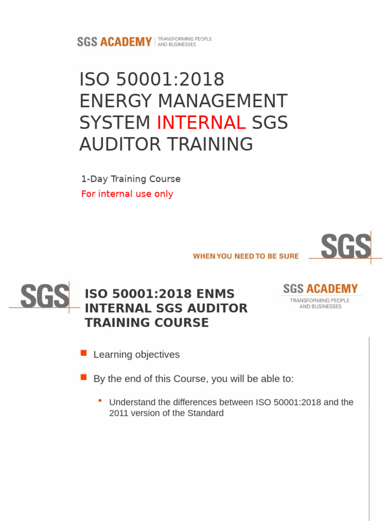 ISO 50001 - 2018 EnMS Auditor Training | PDF | Risk | Internal Audit
