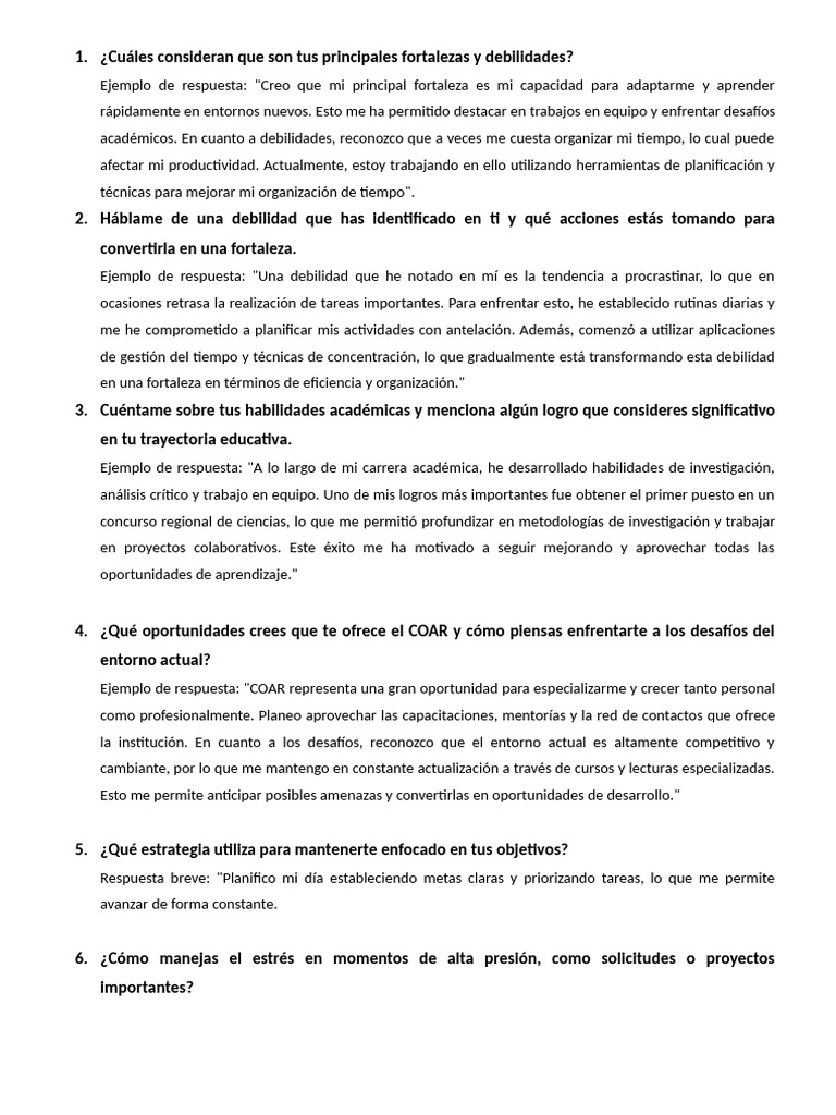 Entrevista Coar | PDF | Aprendizaje