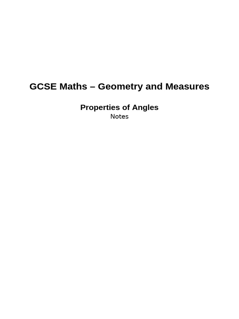 Properties of Angles (1) | PDF | Triangle | Line (Geometry)