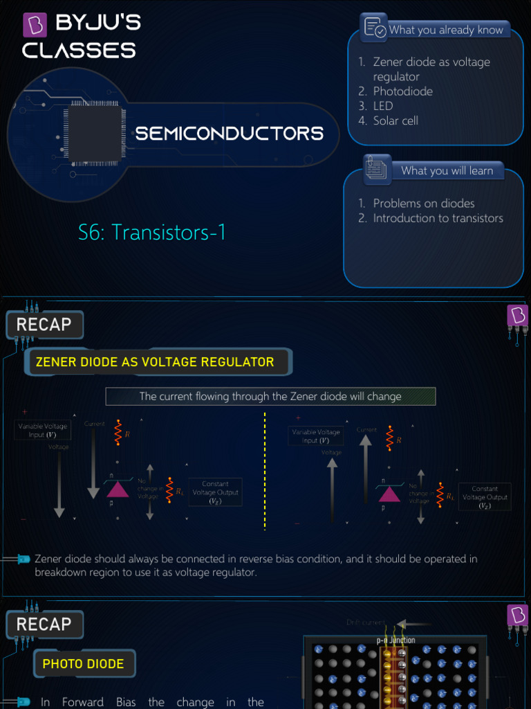 Class 12 Physics Topicwise Notes Chp-14 Byjus Transistors - 1 | PDF | P ...