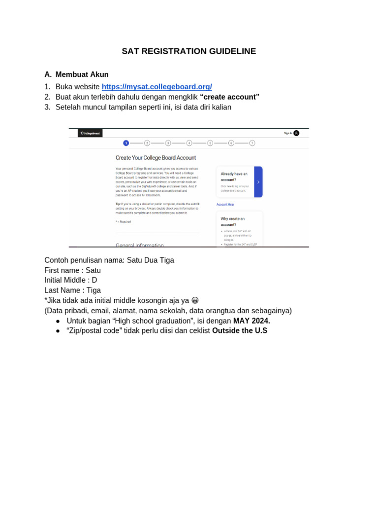 Sat Registration Guideline | PDF