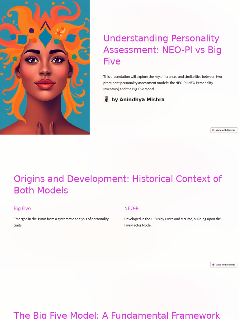 Understanding Personality Assessment NEO PI Vs Big Five | PDF ...