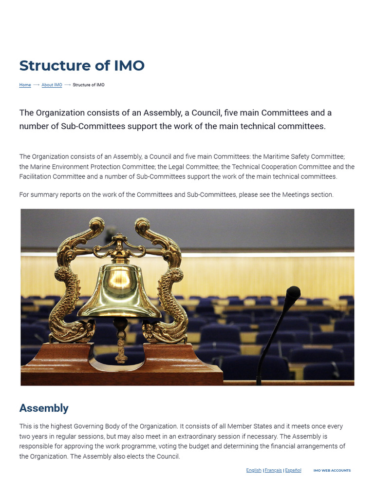 IMO structure | PDF | Water Transport | Shipping