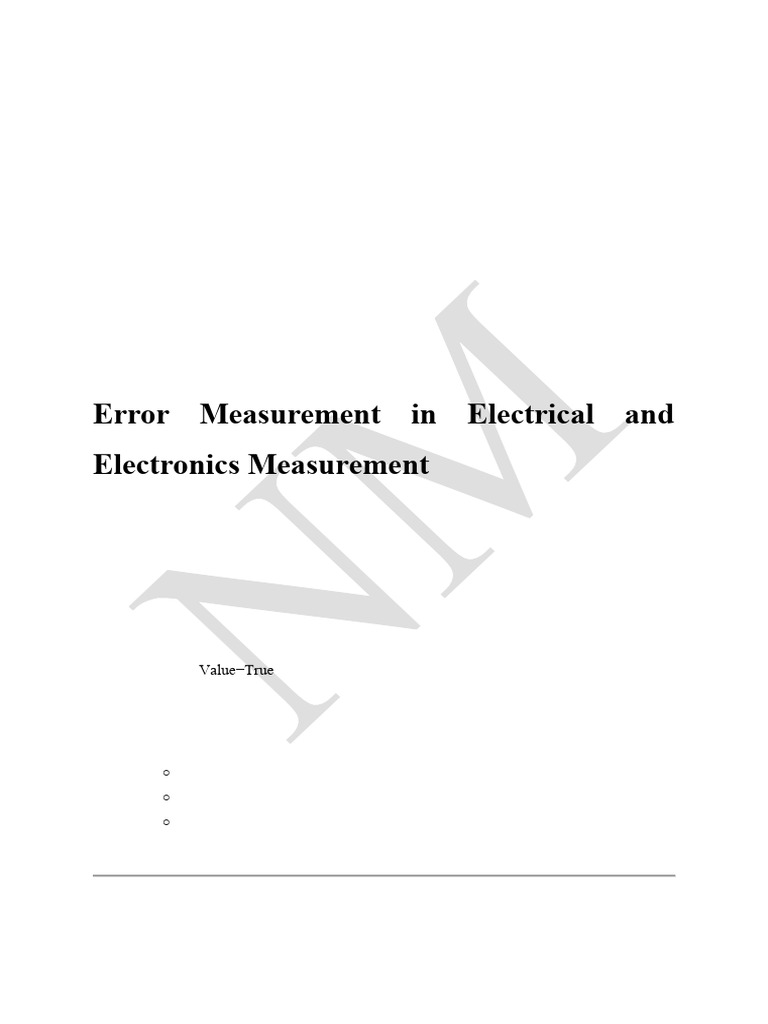 Understanding Measurement Errors in Electronics | PDF | Observational Error | Error