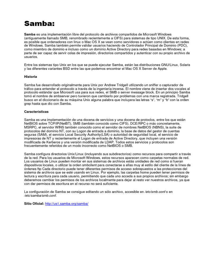 Samba | PDF | Informática | Software del sistema
