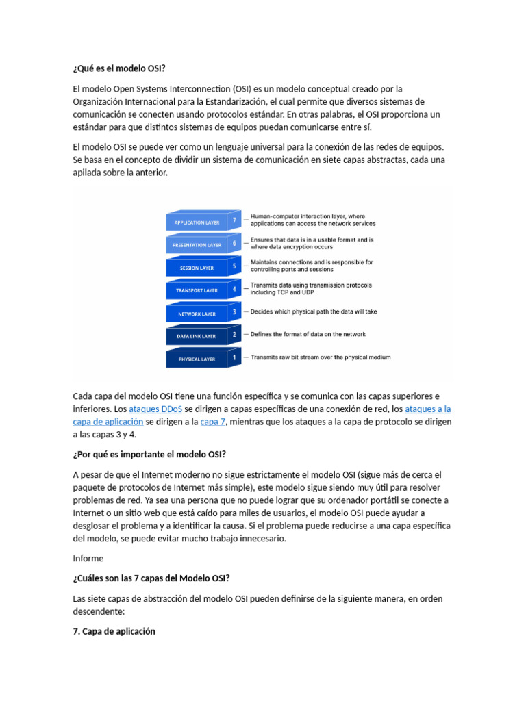 Qué Es El Modelo OSI | PDF | Modelo osi | Red de computadoras