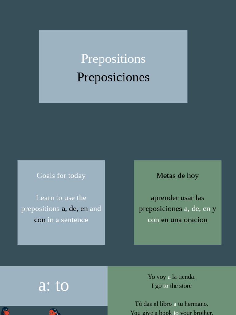 Prepositions in English and Spanish | PDF