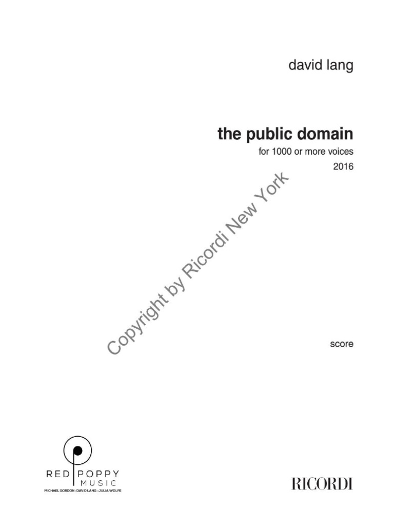 Lang, David - The Public Domain | PDF
