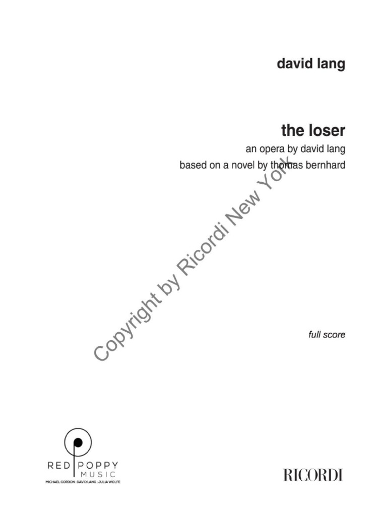 Lang, David - The Loser | PDF