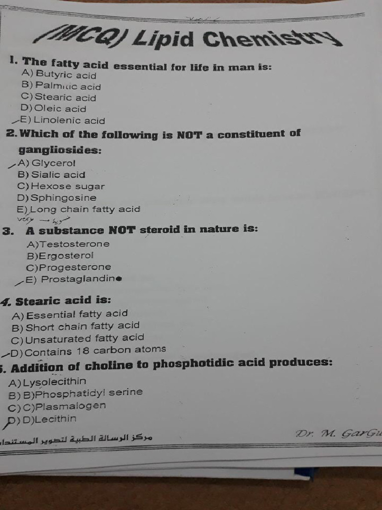 MCQ - Lipid | PDF
