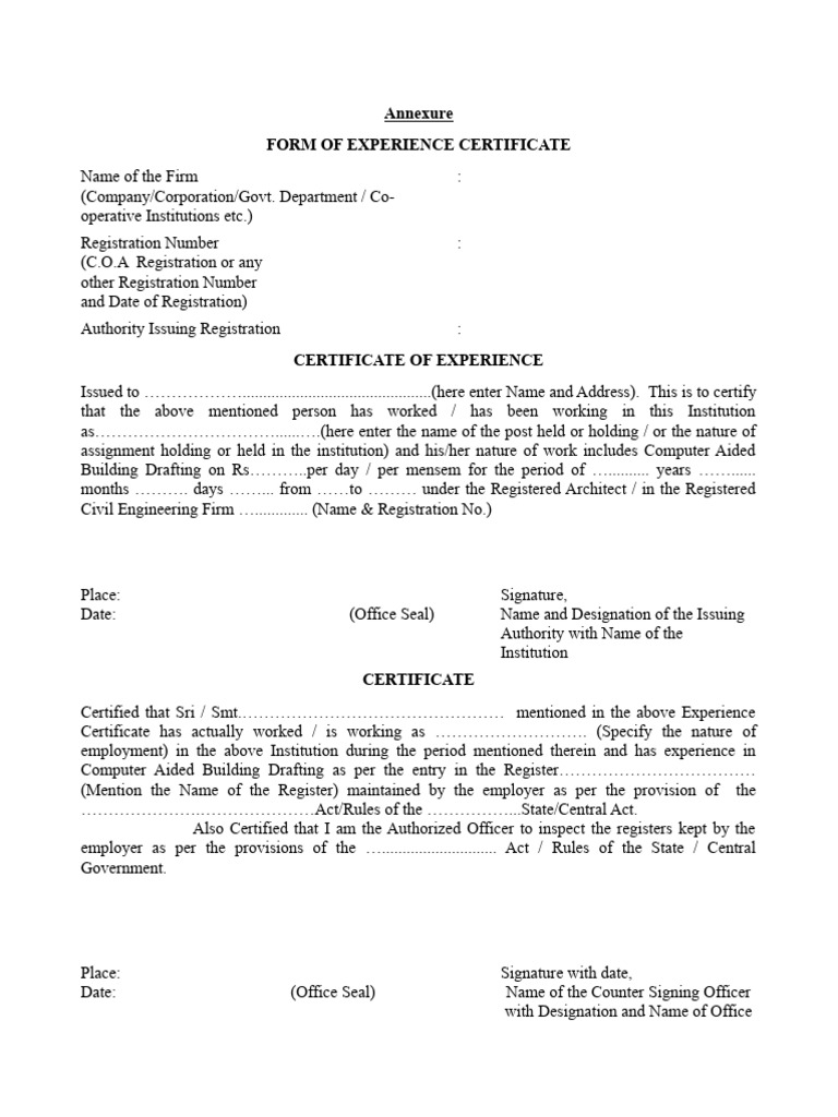 Experience Certificate | PDF