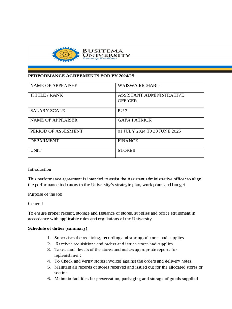 Tentative PERFORMANCE AGREEMENTS FOR FY 2024 | PDF