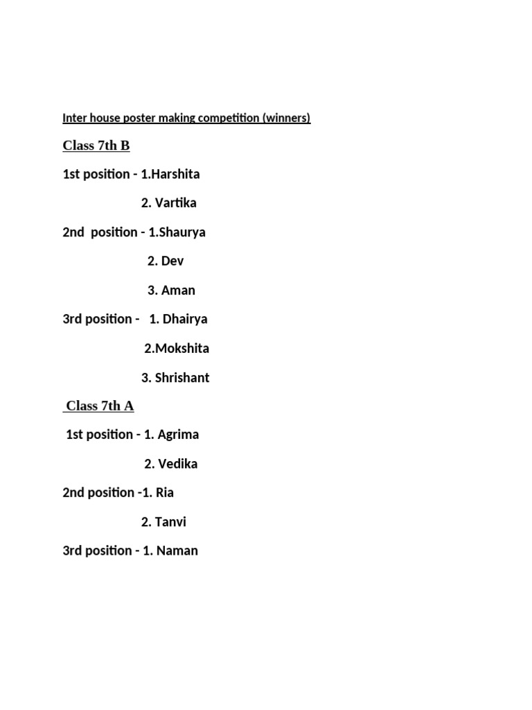 Inter House Poster Making Competition | PDF