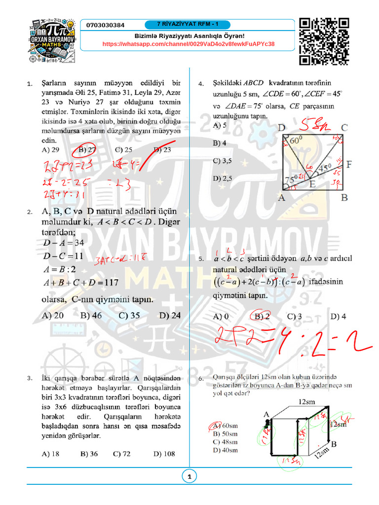 7 Riyaziyyat RFM PDF | PDF