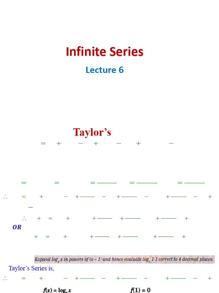 Infinite Series Lecture 6 | PDF | Mathematics | Analysis