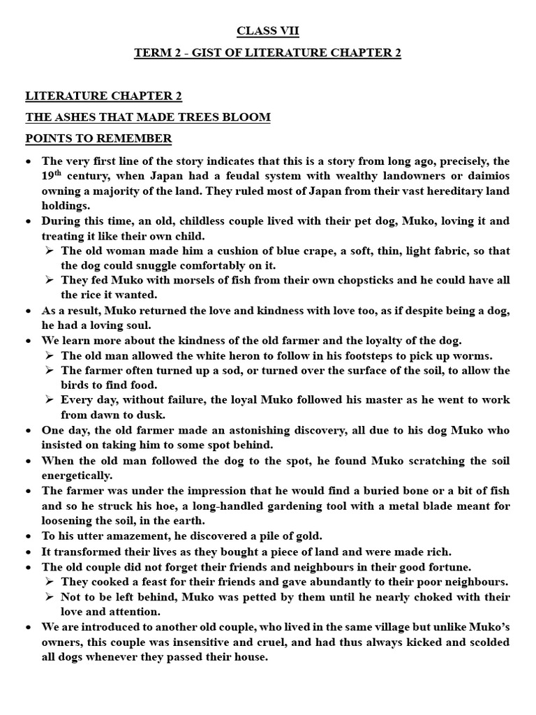 Class 7 - English - Term 2 - Literature Chapter 2 | PDF