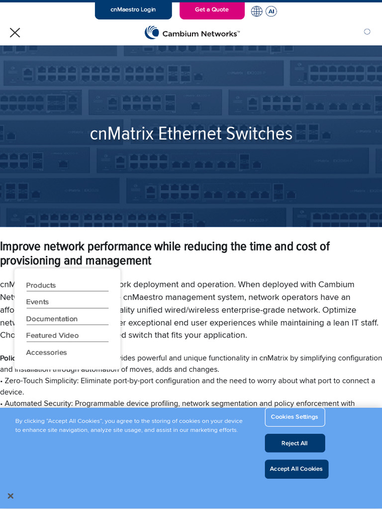 Cnmatrix Enterprise Switching - Cambium Networks | PDF | Network Switch | Computer Network