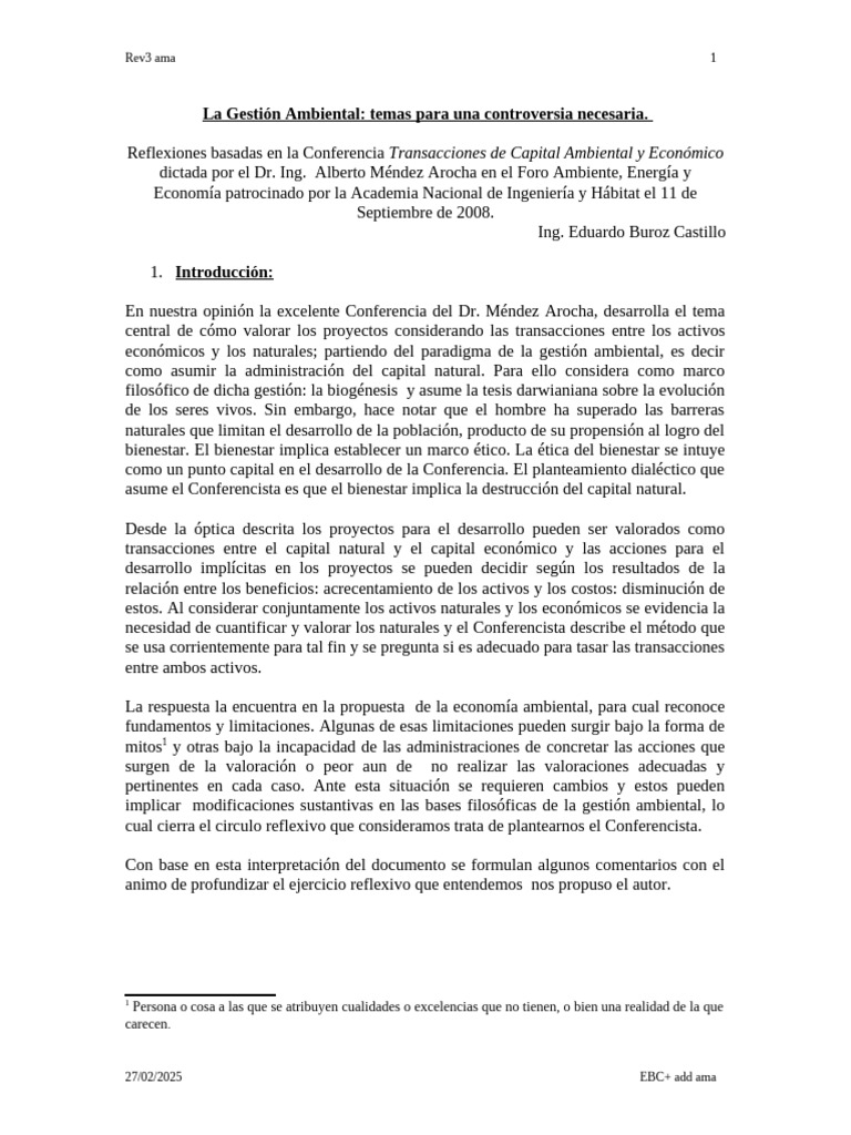 Gestión Ambiental y Deterioro Ecológico | PDF | Evaluación de impacto ...