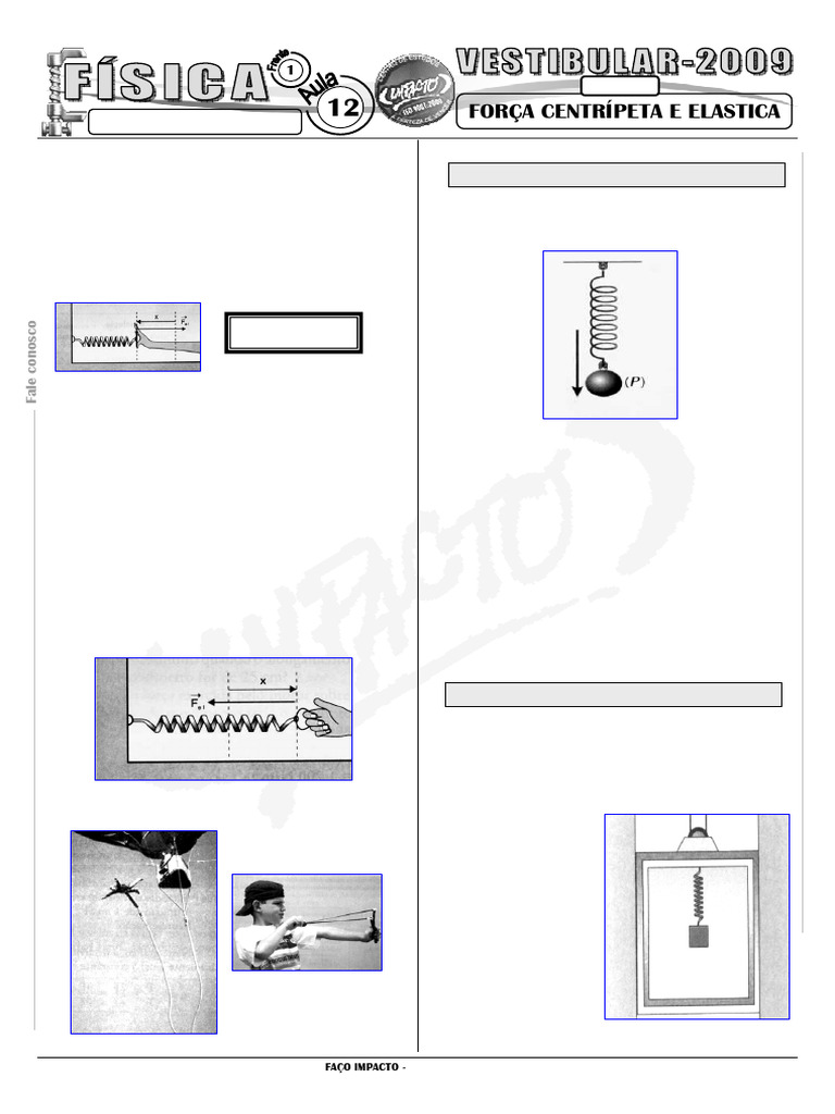 Força Elástica: Teoria e Exercícios | PDF | Física Aplicada e ...