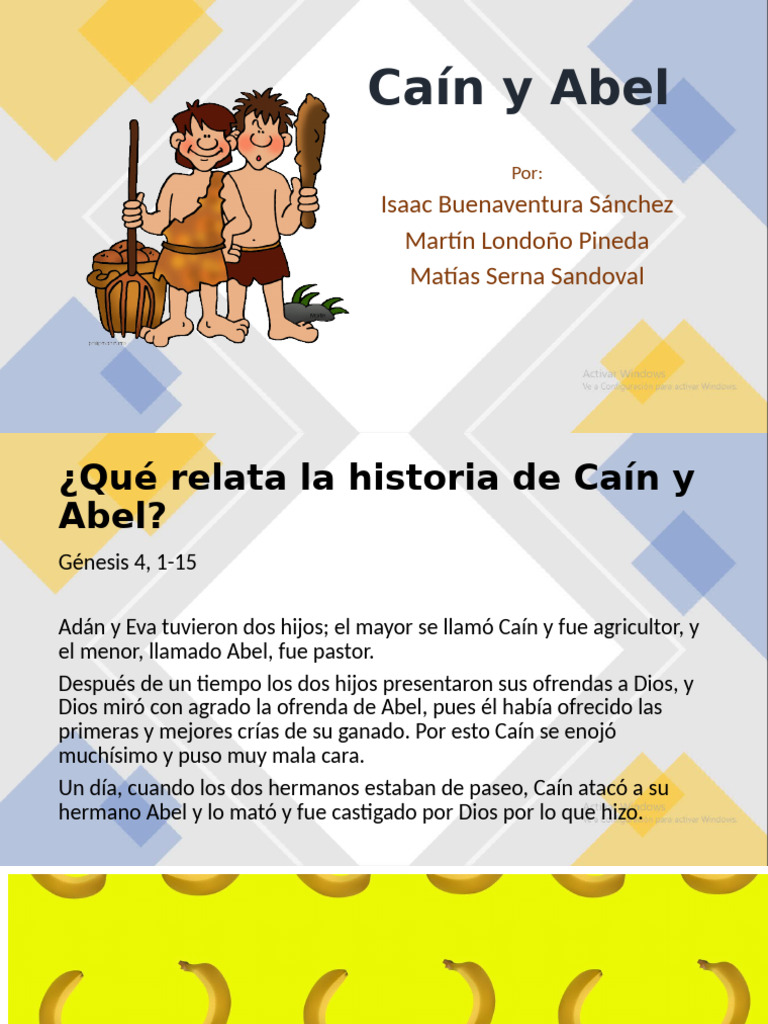 Exposición Caín y Abel - Isaac, Martín y Matías - 4°C | PDF