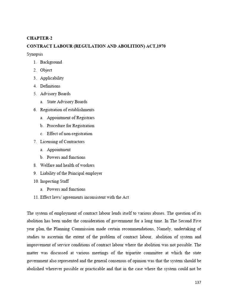 contract labour notes | PDF | Employment | License