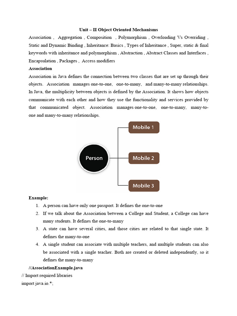 Unit Ii Object Oriented Mechanisms | PDF | Inheritance (Object Oriented Programming) | Method ...