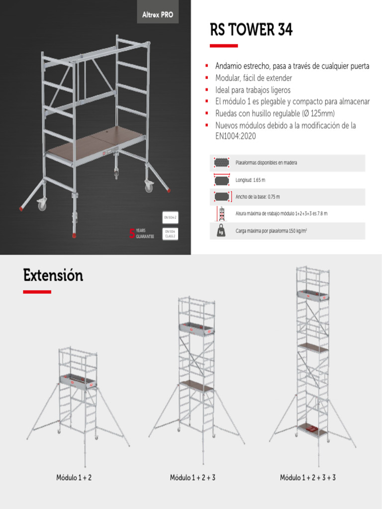Andamio de Aluminio Plegable Rs Pack 25042587 Techsheetsup | PDF