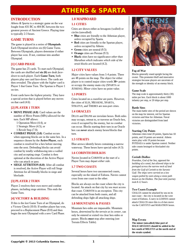 Athens & Sparta Revision v1.4 | PDF | Siege | Peloponnesian War