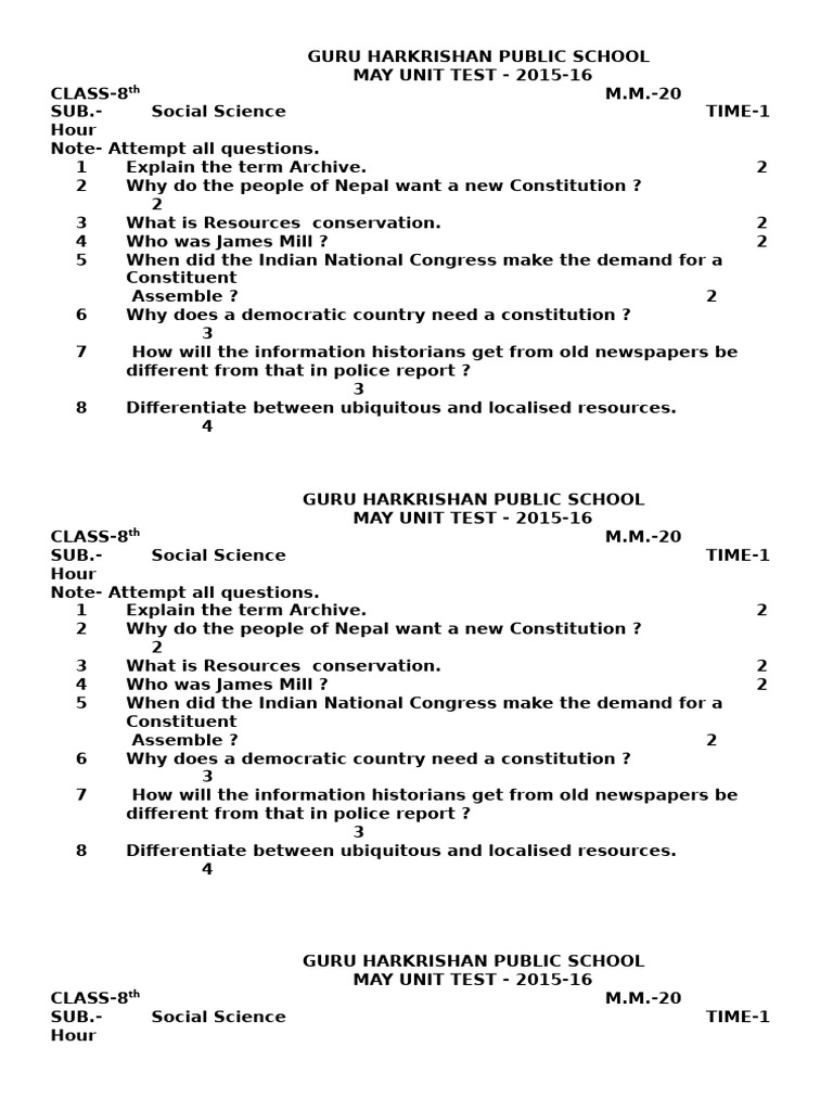 Class 8th Social Science PDF Free | PDF