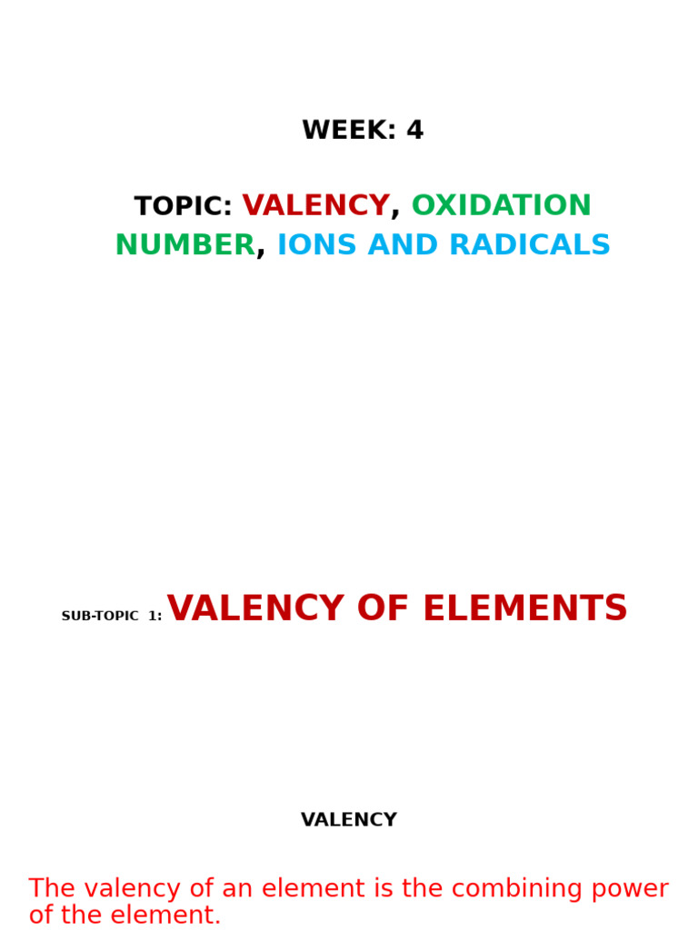 Valency vs. Oxidation Number Explained | PDF