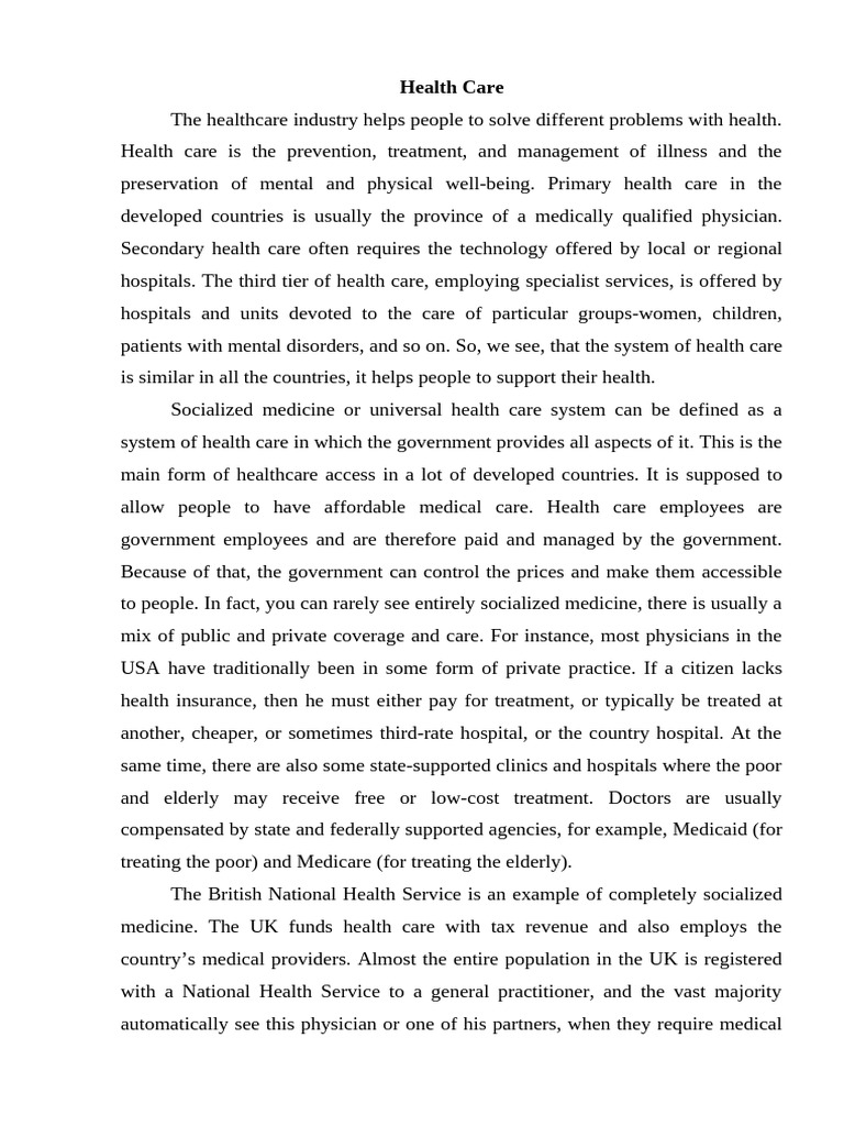 Health Care | PDF | Health Care | Hospital