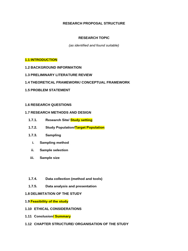 Research Proposal Structure Ms Tendengu | PDF