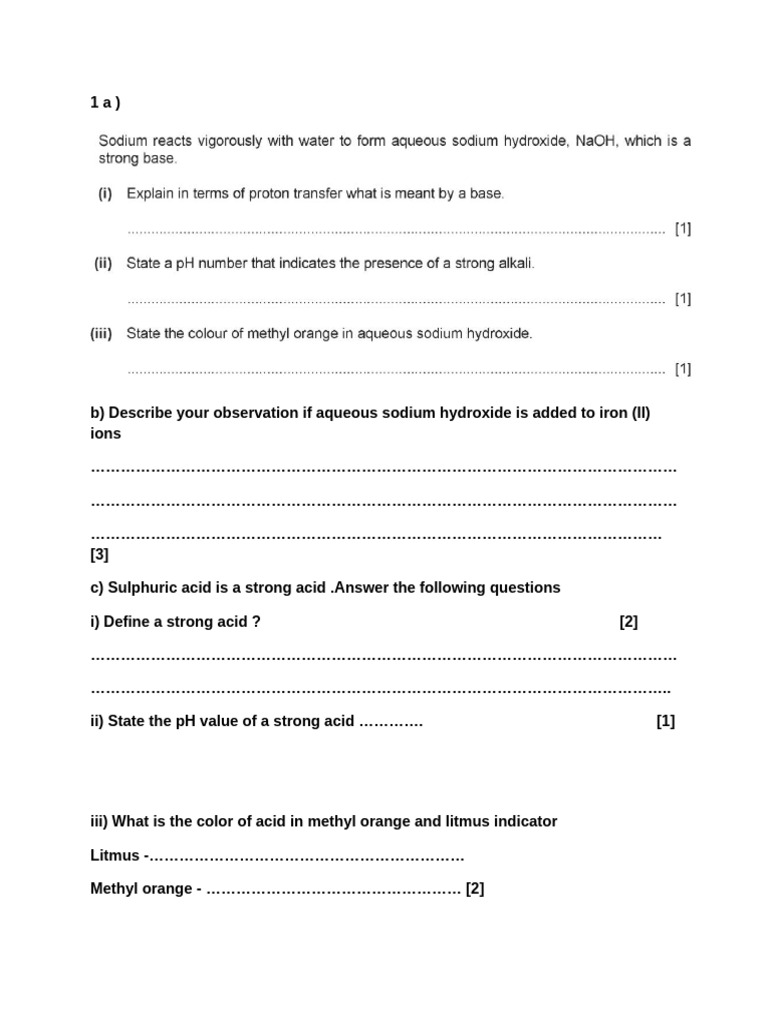 2025 ACIDS AND BASES PRACTICE WORKSHEET (1) | PDF | Oxide | Acid