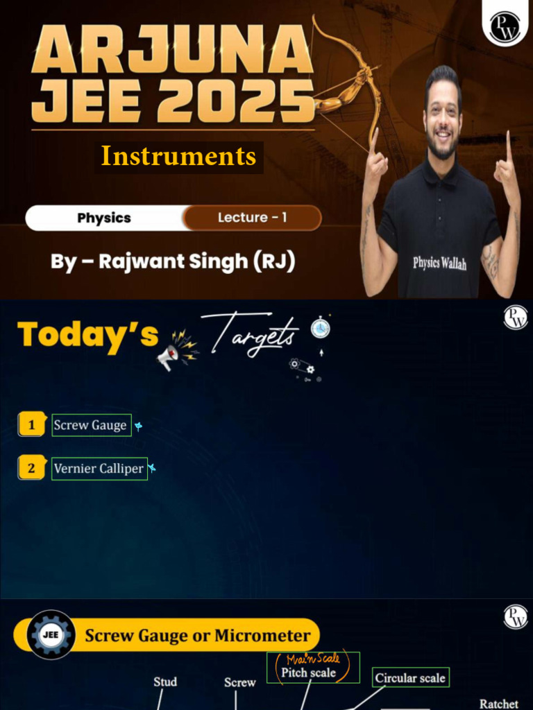 Instruments 01 - Class Notes - Arjuna JEE 2025 | PDF