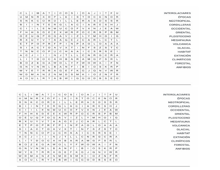 Sopas de Letras Geologia | PDF