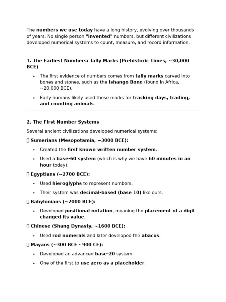 The Numbers We Use Today Have A Long History | PDF | Numbers | Mathematics